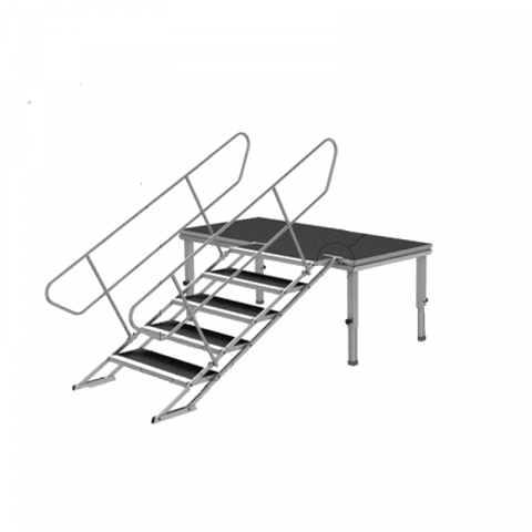 Global Truss Stage Deck Adjustable Stair Handrail | Stage Depot